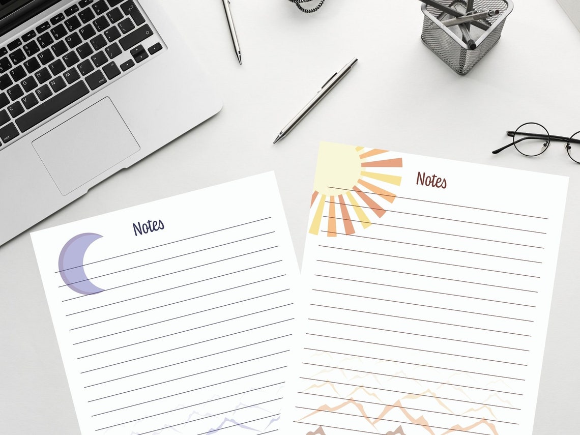 Mountain Theme Notes Printable - Etsy