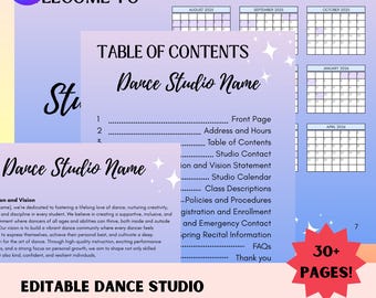 Dance Studio New Student Welcome Packet Template | Canva Template | New ...