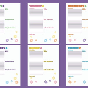 Colorful Daisy Planner Printable - Etsy