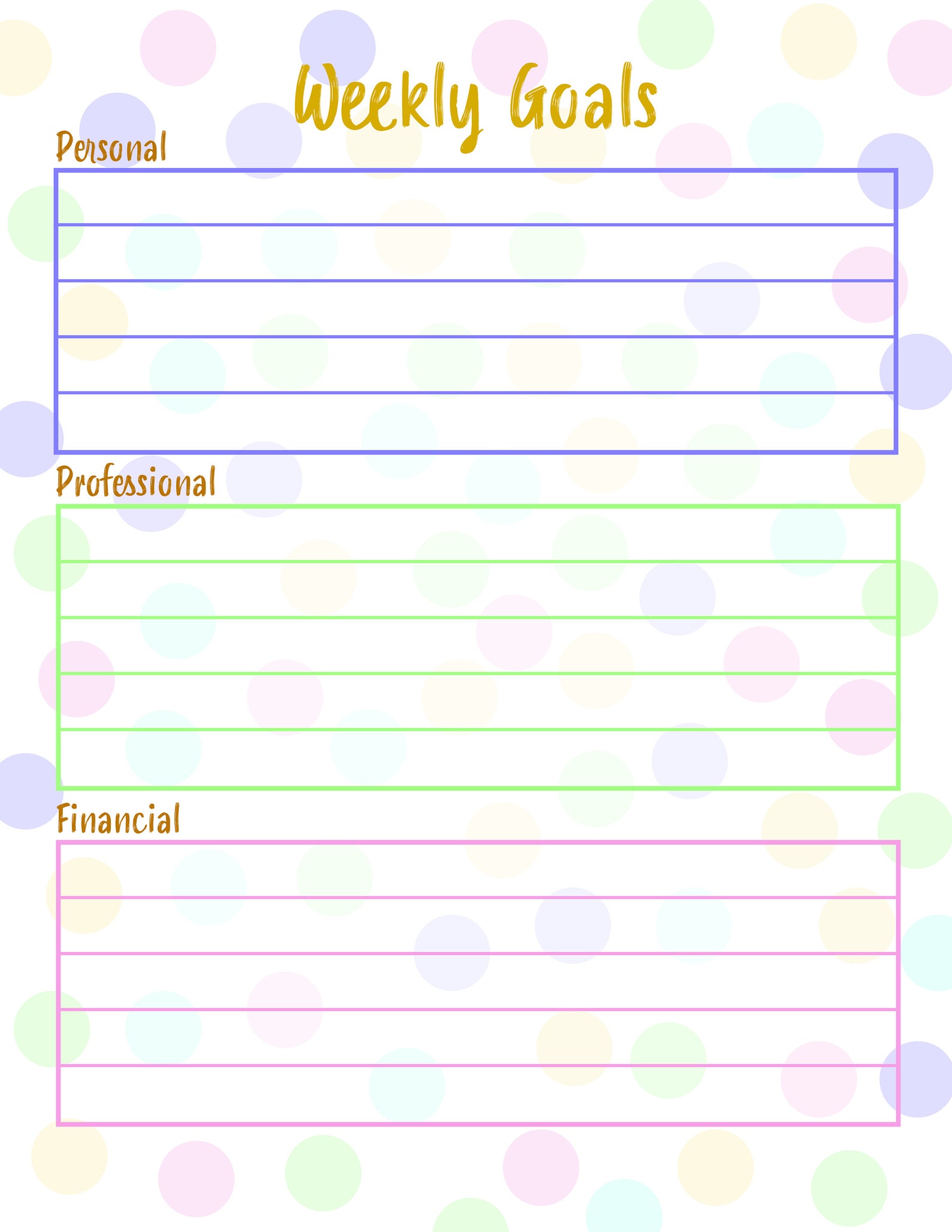 Polka Dot Weekly Planner/to Do Printable PDF - Etsy