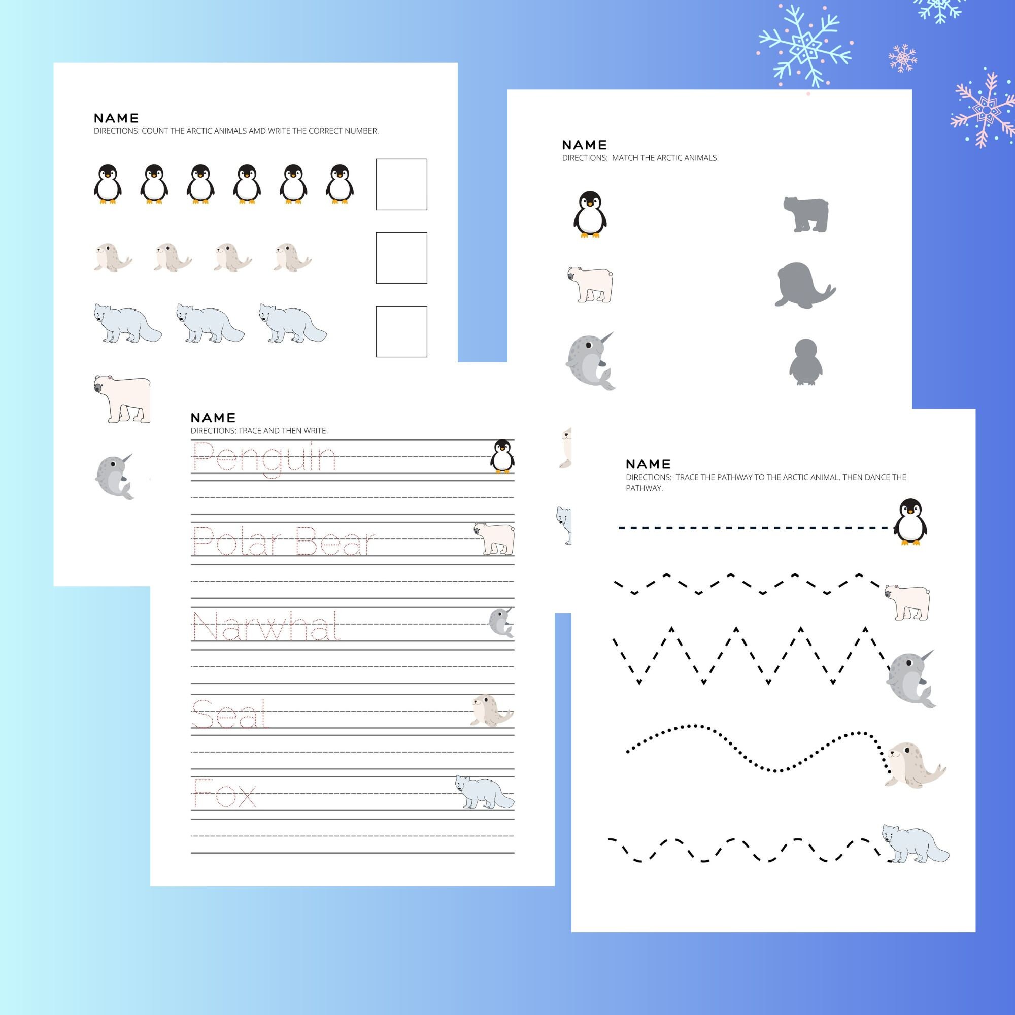 Arctic Animals Printable Worksheets for Kids – Educational Activity ...