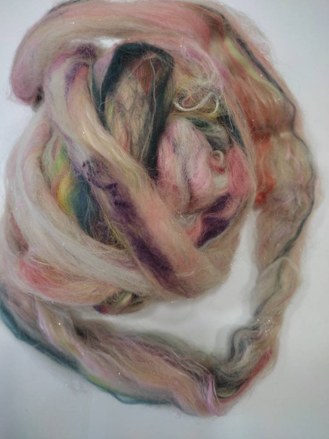 Fiber Art Batt, Fiber Art Spinning, Felting Wool, Art Batt Pinky - Etsy