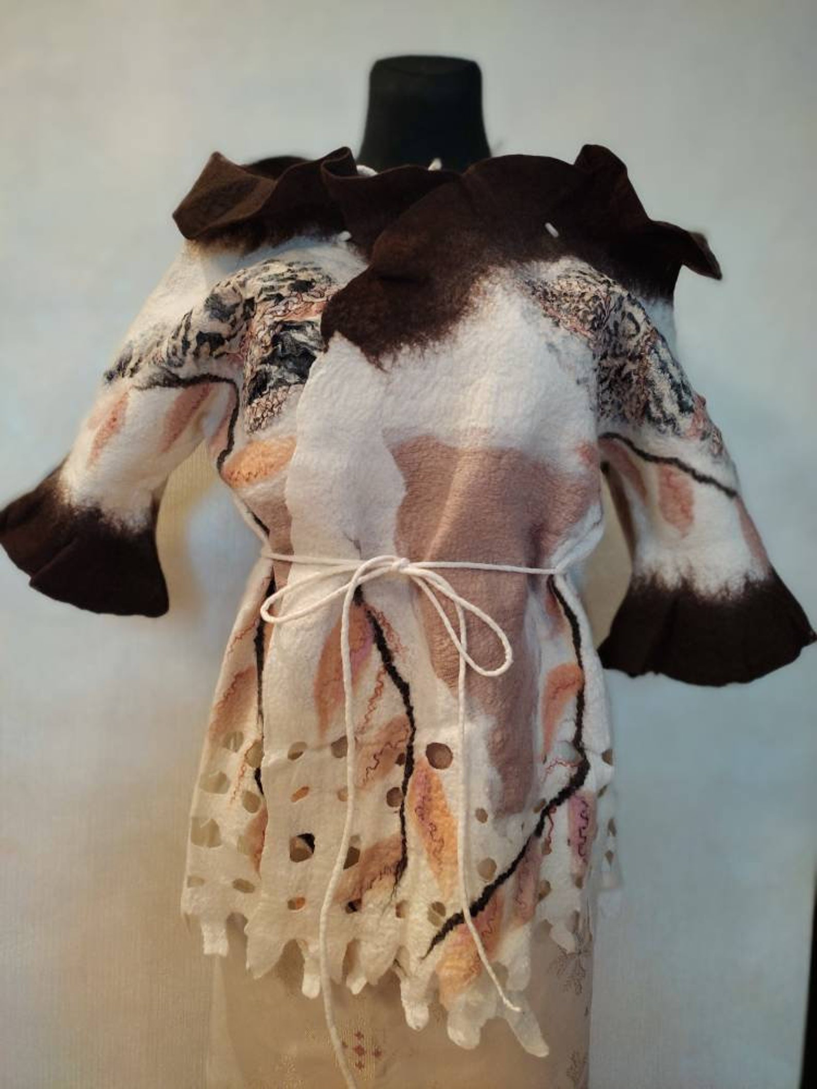 Beautiful and Unique Felted Hand Made Woolen Jacket for Women Natural ...