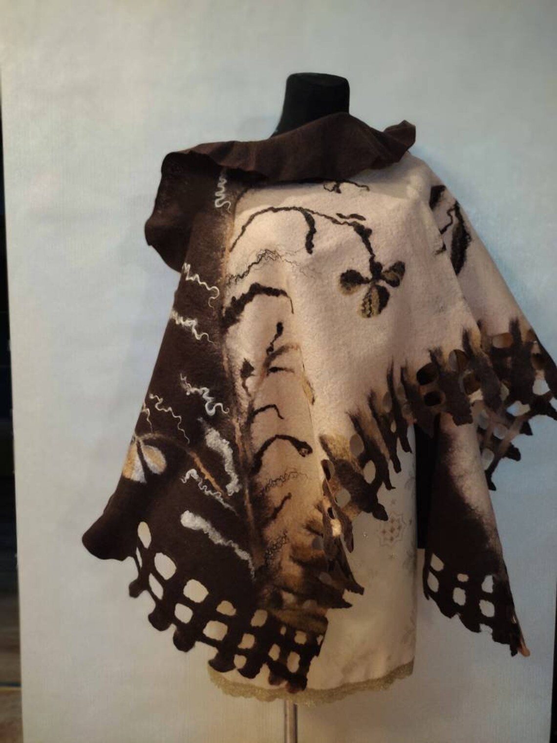 Beautiful and Unique Felt Woolen Scarf , Felted Scarf, Felted Hand ...