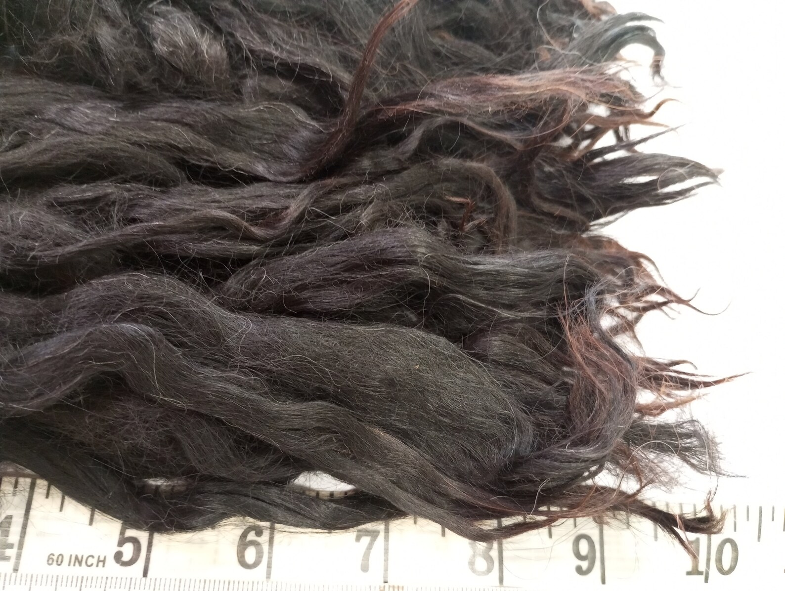 Natural Black Alpaca Suri Raw Fiber Fleece Very Long 9-10 Inch/ 22 Cm ...