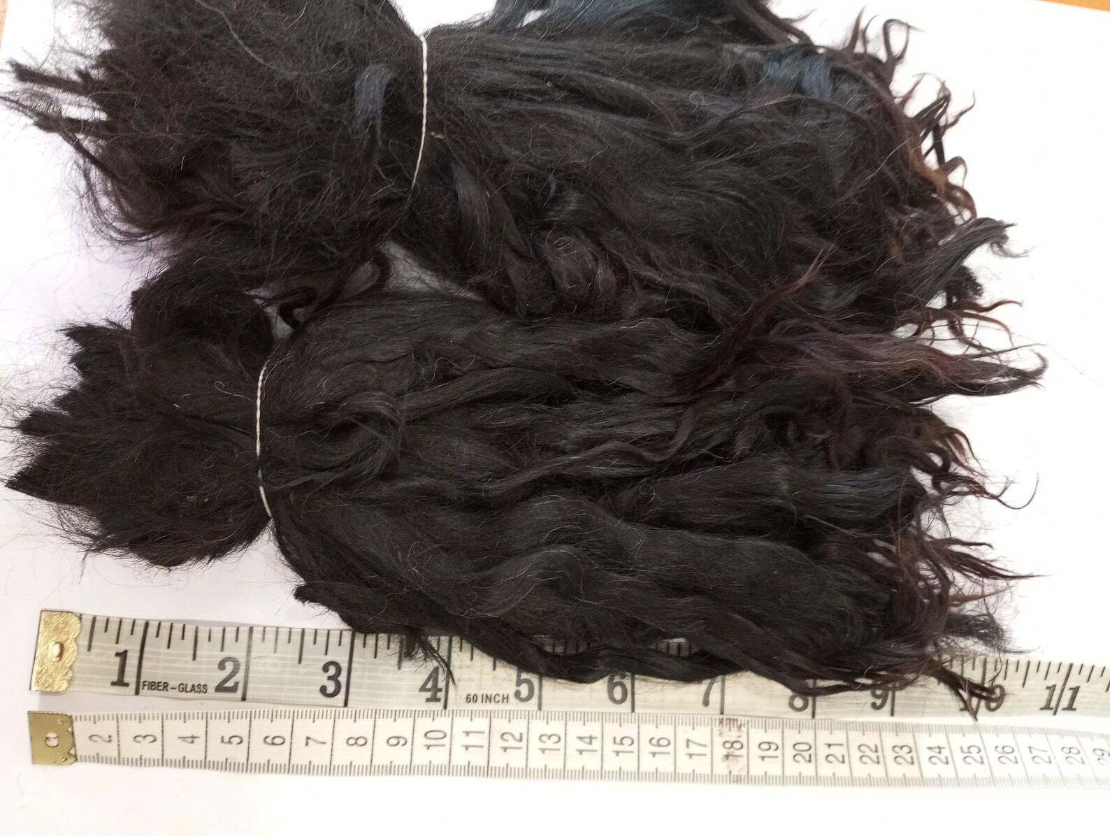 Natural Black Alpaca Suri Raw Fiber Fleece Very Long 9-10 Inch/ 22 Cm ...