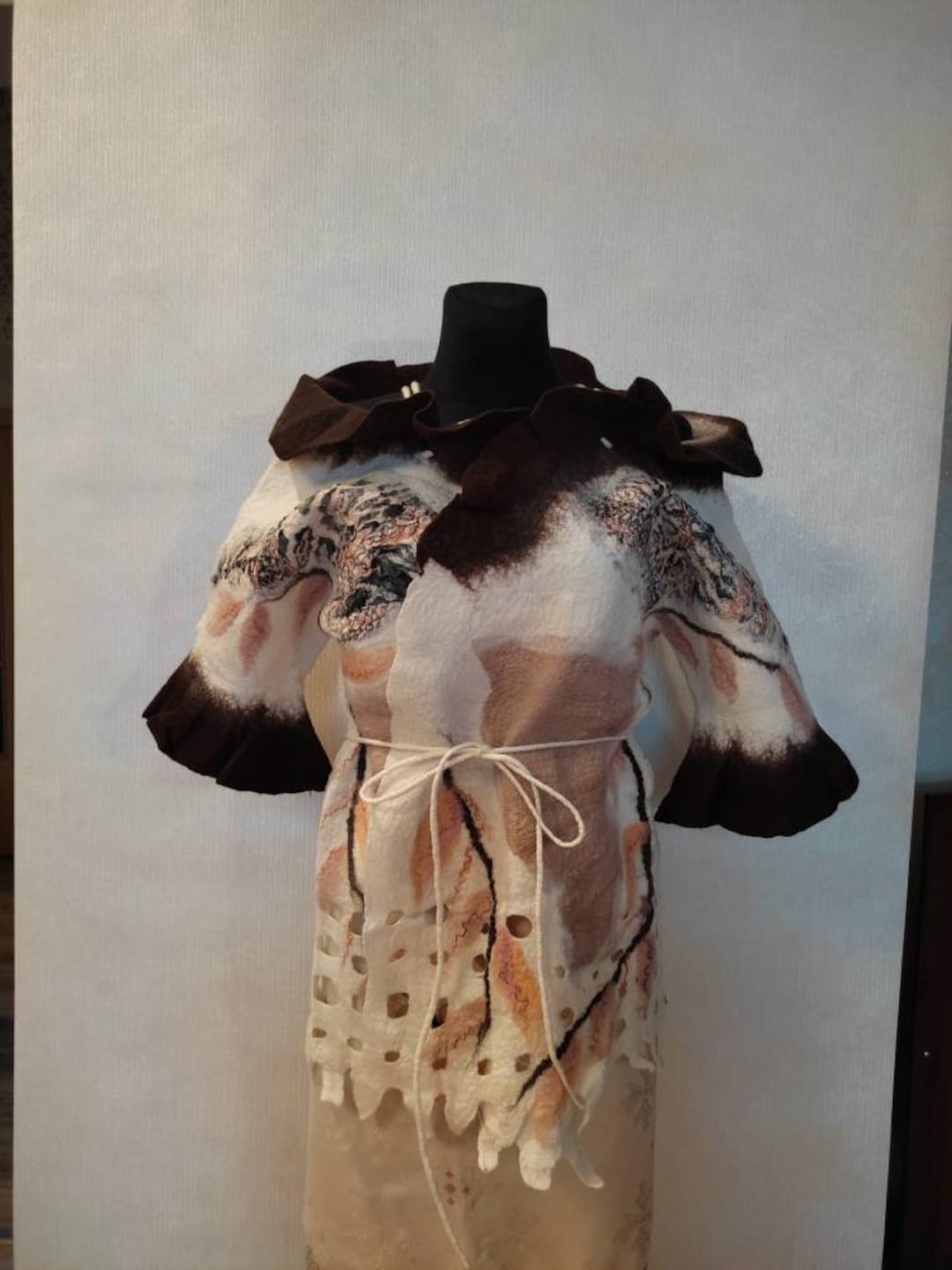 Beautiful and Unique Felted Hand Made Woolen Jacket for Women Natural ...