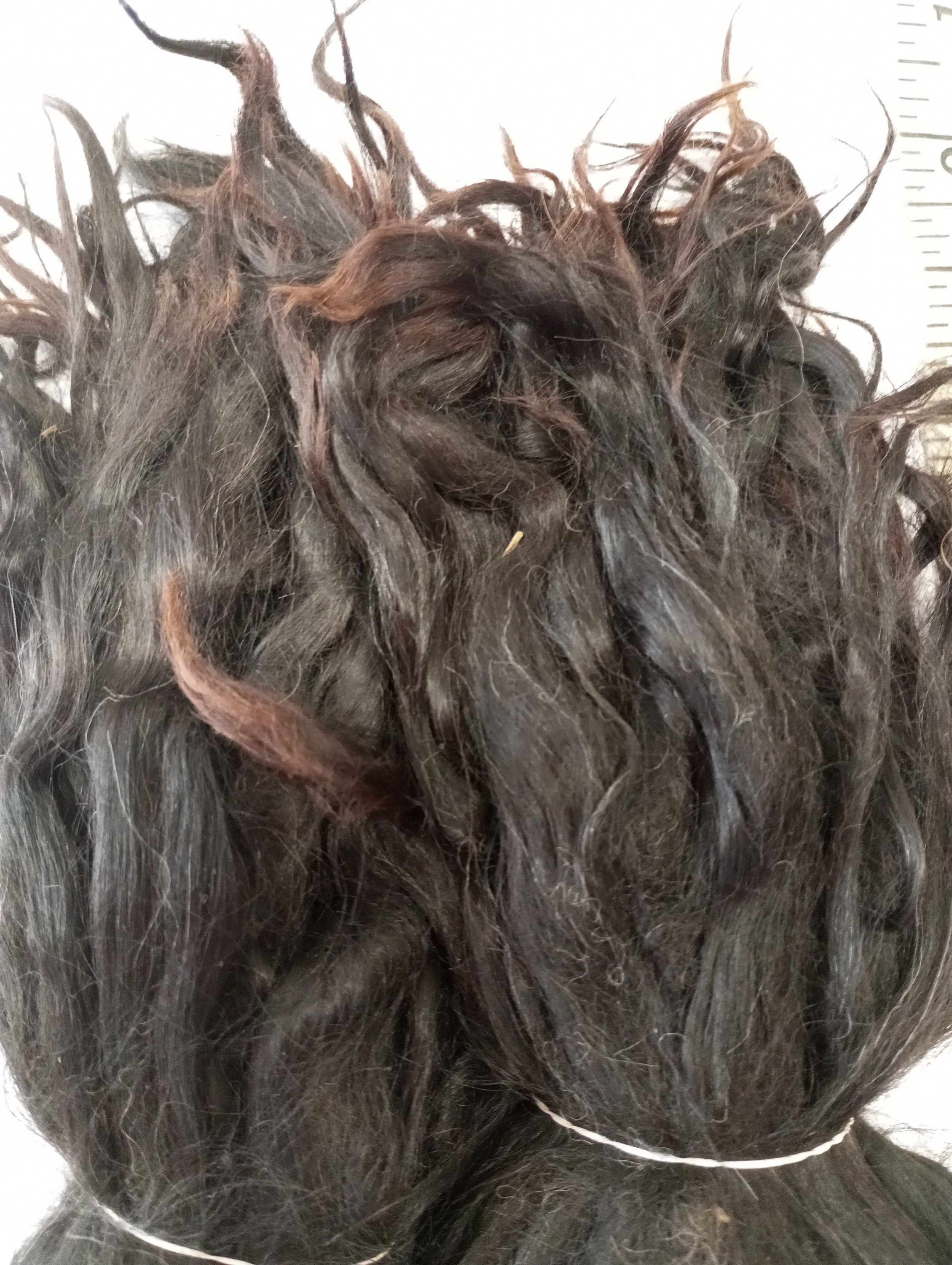 Natural Black Alpaca Suri Raw Fiber Fleece Very Long 9-10 Inch/ 22 Cm ...