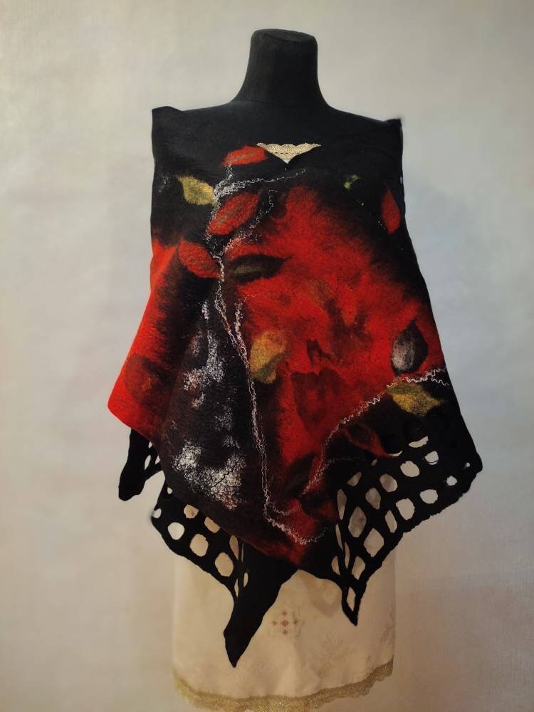 Beautiful and Unique Felt Woolen Scarf Felted Hand Scarf - Etsy