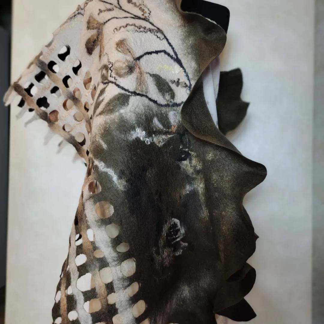 Beautiful and Unique Felted Hand Made Woolen Scarf Shawl Wrap Poncho ...