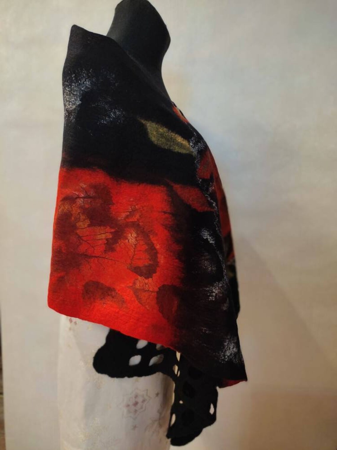 Beautiful and Unique Felt Woolen Scarf Felted Hand Scarf - Etsy