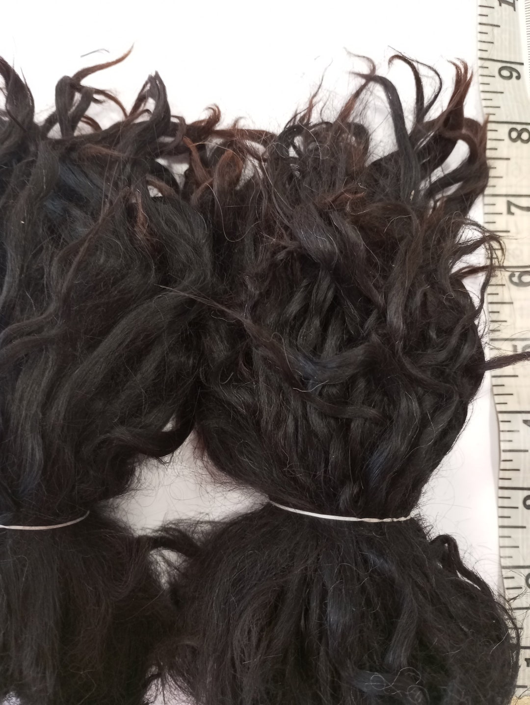 Natural Black Alpaca Suri Raw Fiber Fleece Very Long 7-8 Inch/ 17 Cm ...