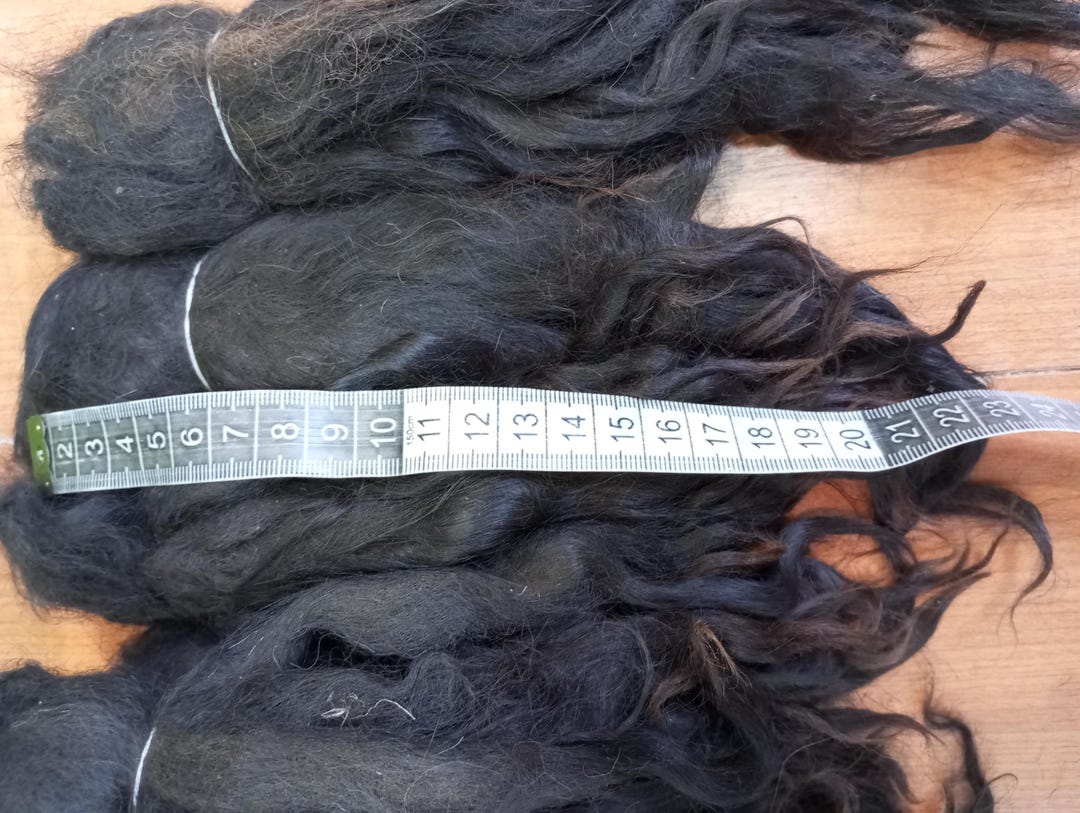Natural Black Alpaca Suri Raw Fiber Fleece Very Long 10 Inch/ 25 Cm ...