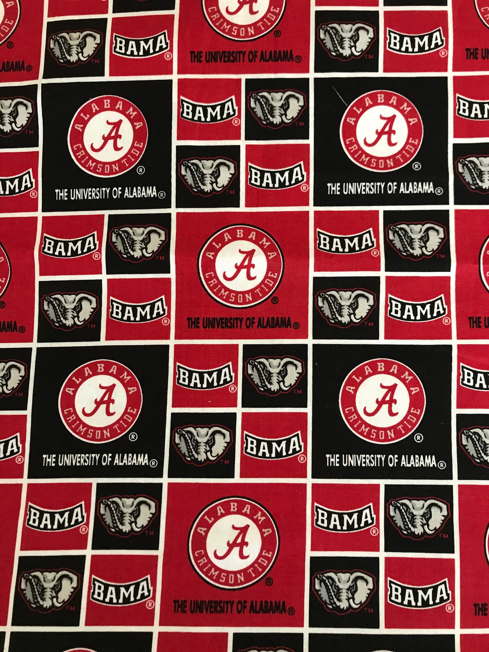 University of Alabama Box Fabric - Etsy UK