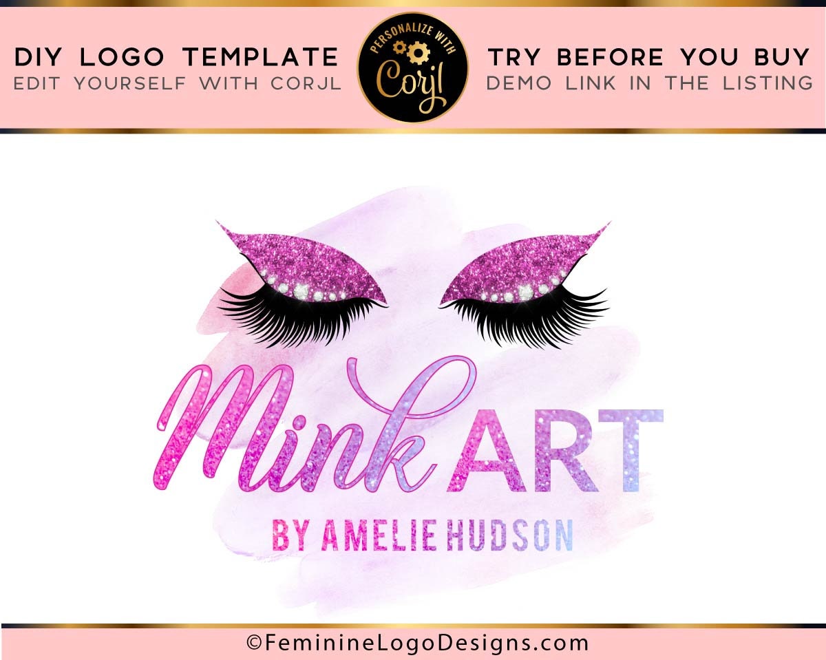 Eyelash logo design Lashes logo Lash technician logo Lash - Etsy España