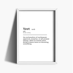 Yeet Definition, Gamer Print, Gamer Digital Printable - Etsy