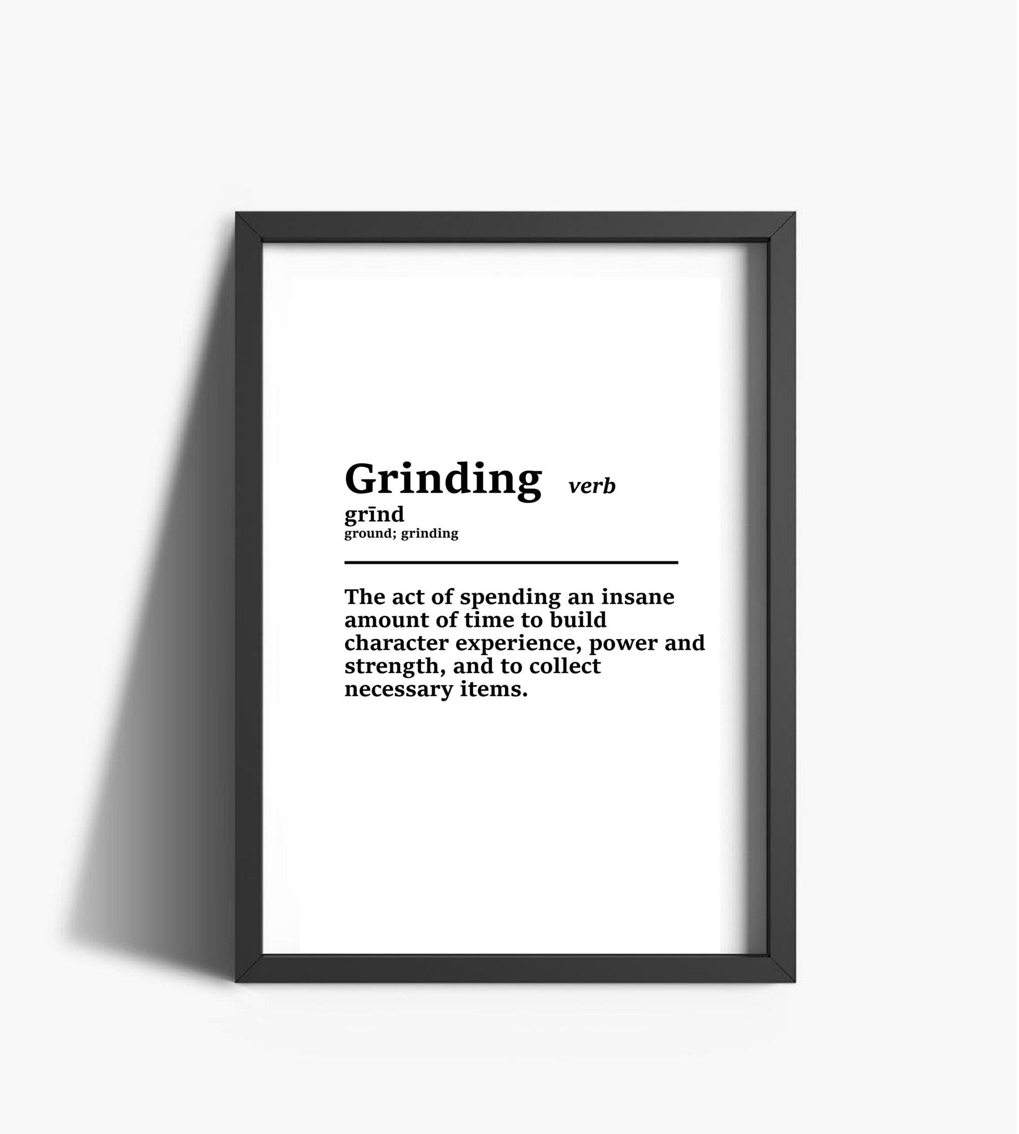 Grinding Definition, Gamer Print, Gamer Digital Printable - Etsy