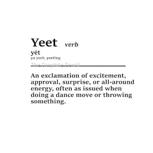 Yeet Definition Gamer Print Gamer Digital Printable - Etsy