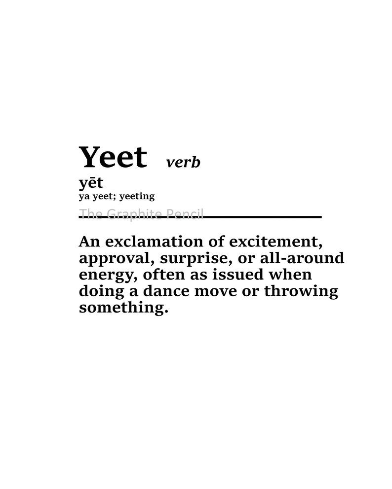 Yeet Definition, Gamer Print, Gamer Digital Printable - Etsy