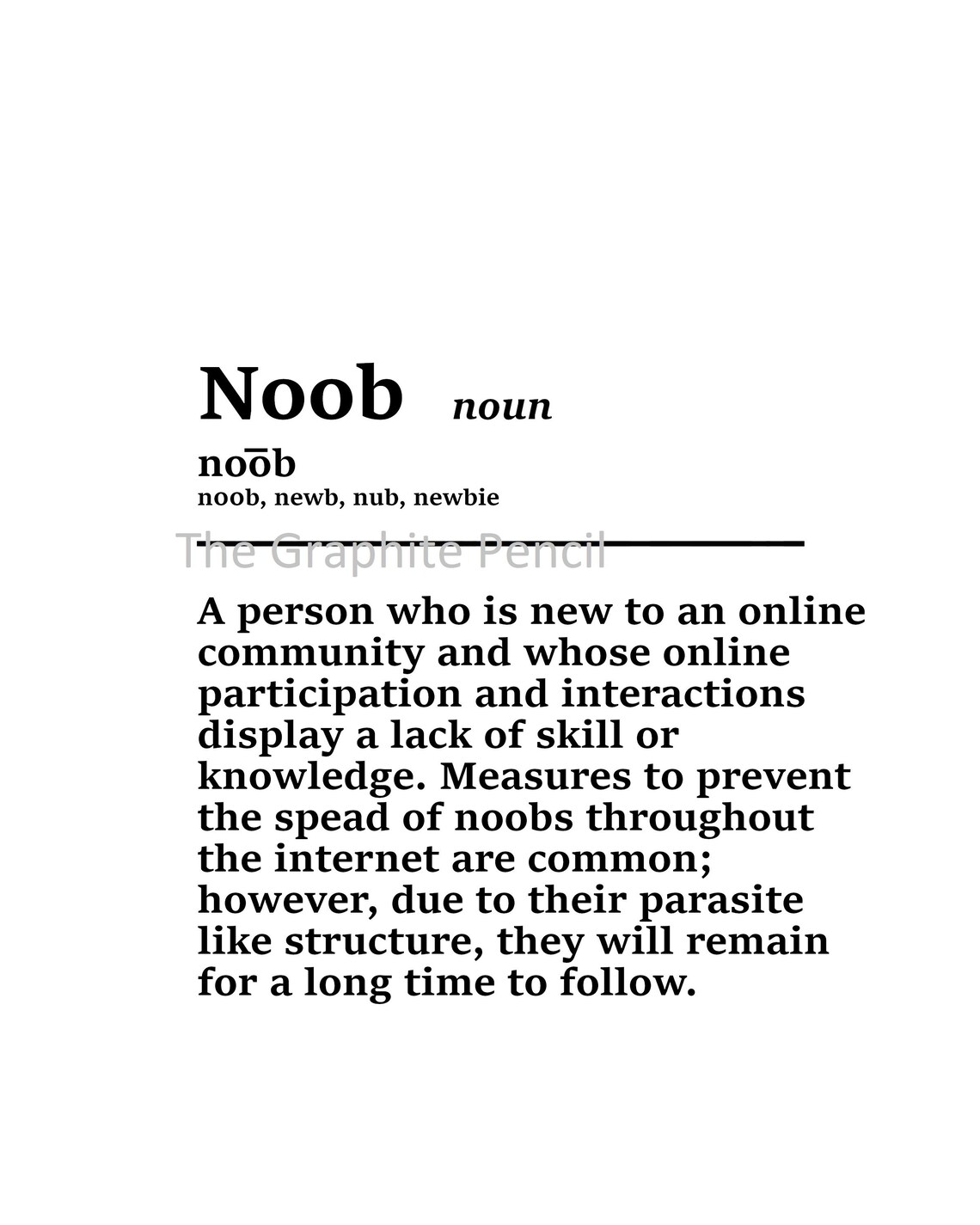 Noob Definition, Gamer Print, Gamer Digital Printable - Etsy