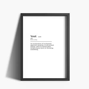 Yeet Definition, Gamer Print, Gamer Digital Printable - Etsy