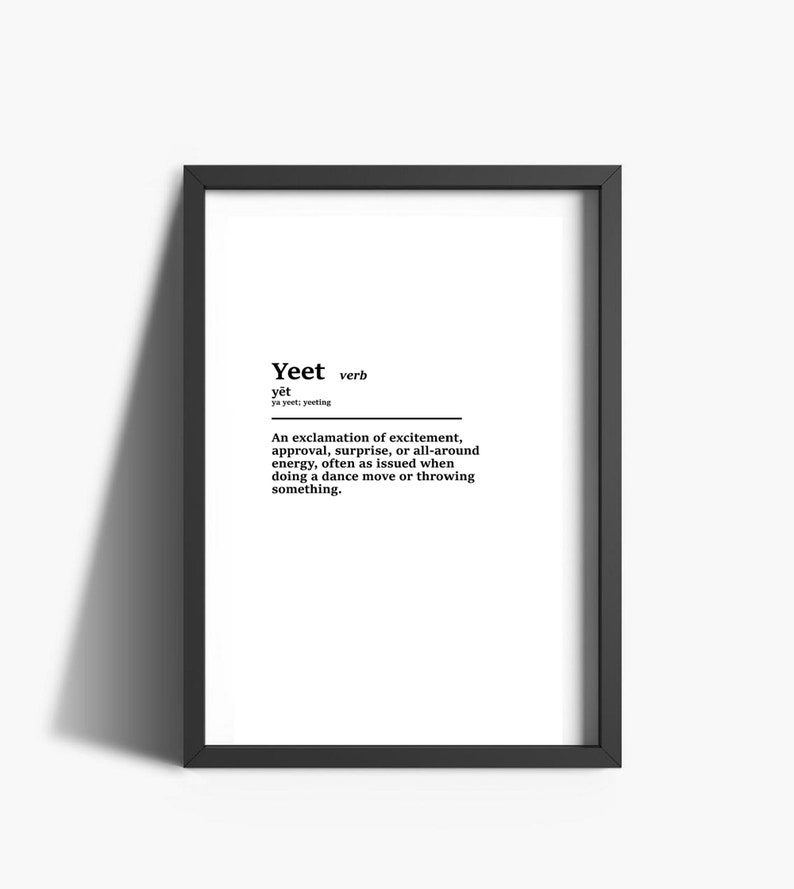 Yeet Definition Gamer Print Gamer Digital Printable - Etsy