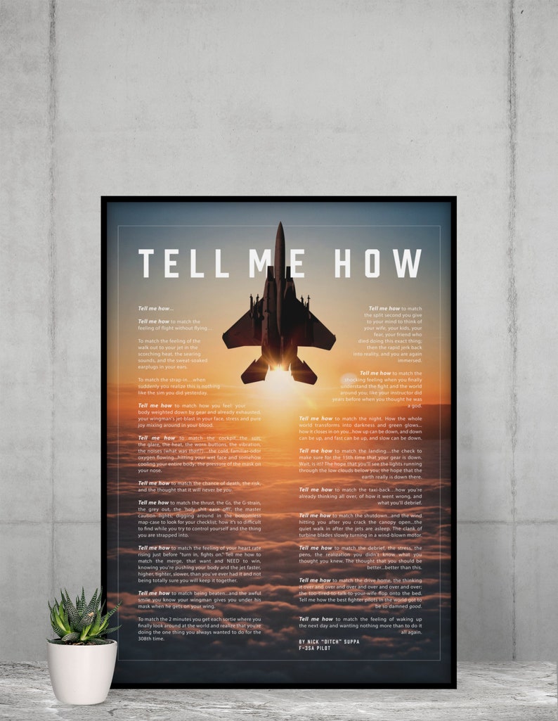 F-15 Eagle Sunset Poster: Tell Me How Ode to Flight (18x24 Print) - Etsy