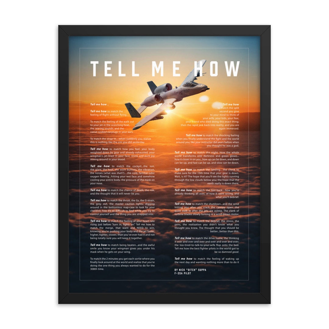 A-10 Warthog Framed Print: Military Flight Poem Art - Etsy