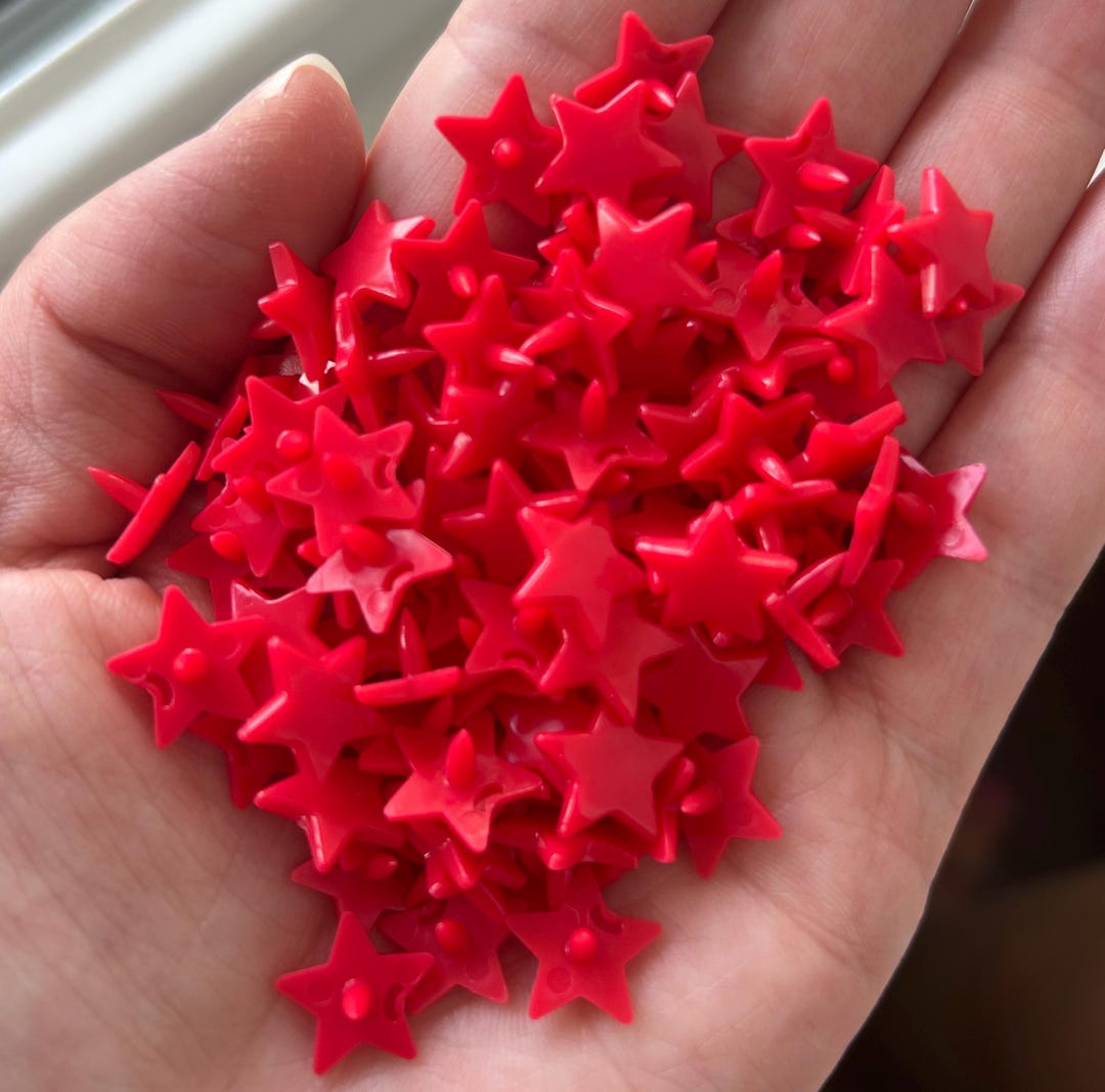 Star Shaped KAM Snaps - Size 20 Regular - Glossy Red - 30 Sets - Etsy