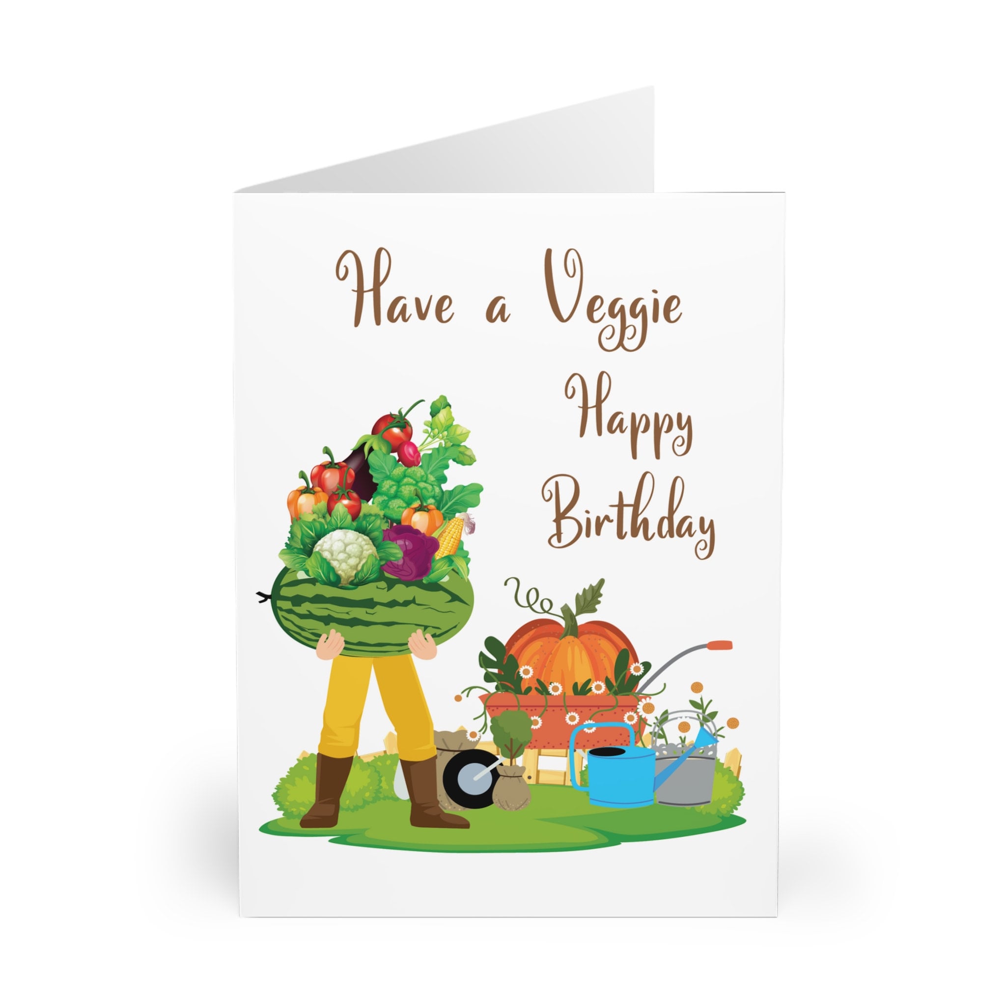 Veggie Happy Birthday Greeting Card Garden-themed Design for Gardening ...