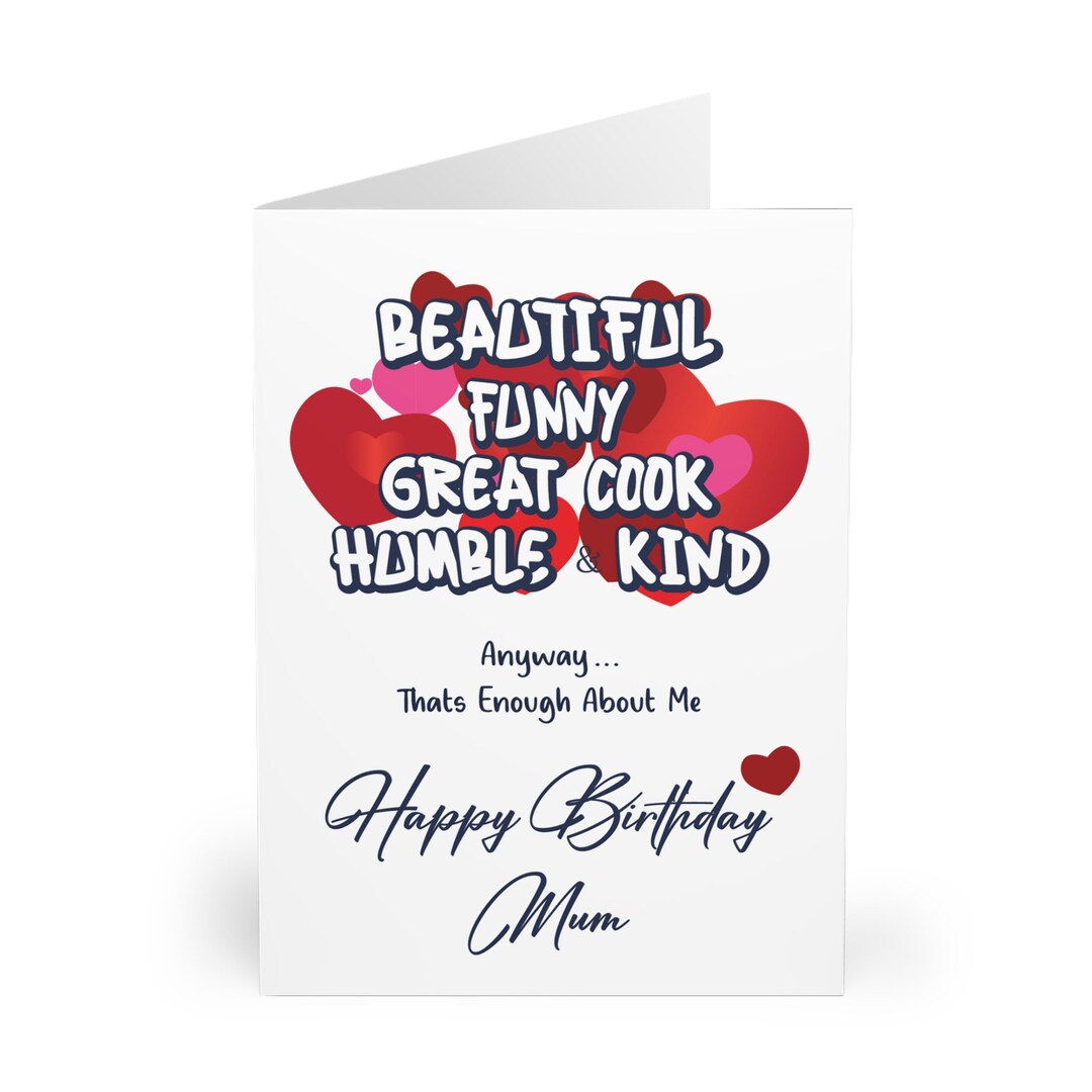 Funny Mum Birthday Card, Beautiful Funny Great Cook Greeting Card - Etsy