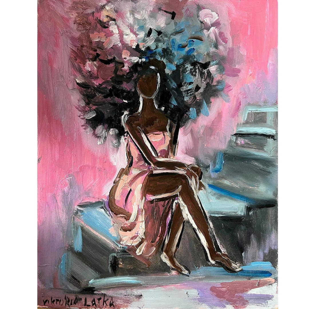 African American Art Original Painting Faceless Portrait Art Art 10 by ...