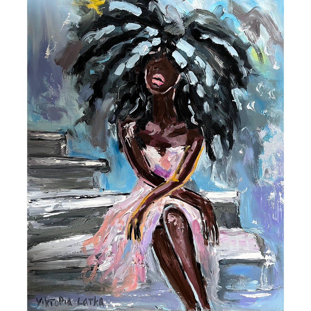 African American Art Original Painting Faceless Portrait Art Art 10 by ...
