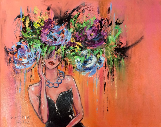 Woman Face Artwork Original Art Faceless Portrait Painting Abstract ...