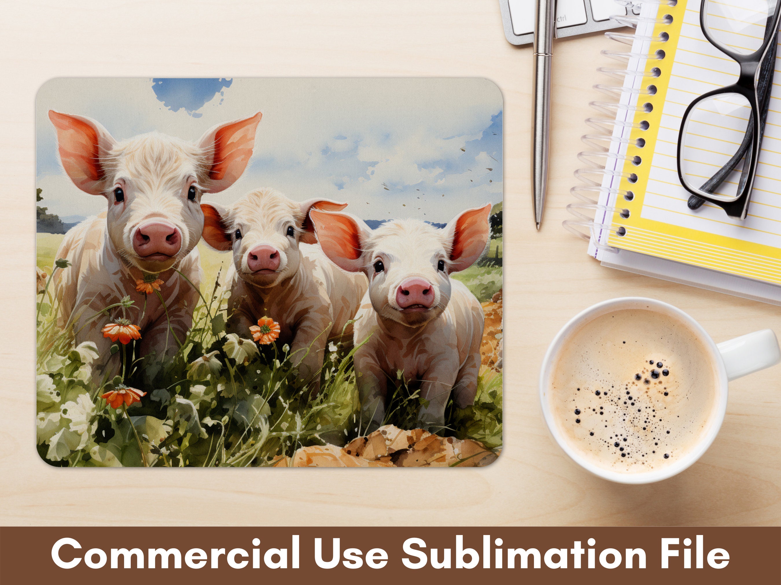 Farm Animals PNG File for Sublimation Mouse Pad Sublimation Designs ...