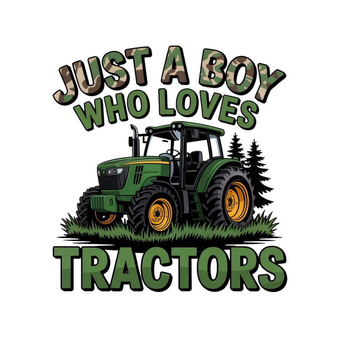 Just A Boy Who Loves Tractors PNG Sublimation Design Download, Hand ...