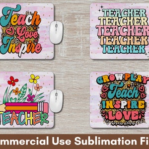 Teacher PNG Sublimation Bundle, Teacher Mouse Pad Sublimation Designs ...