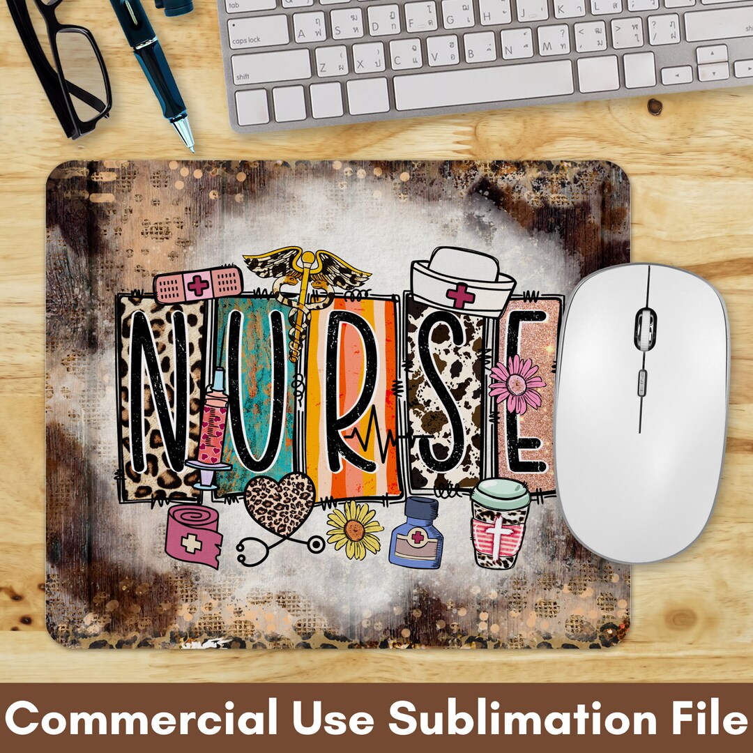 Nurse PNG Sublimation Files Nurse Mouse Pad Sublimation Designs ...