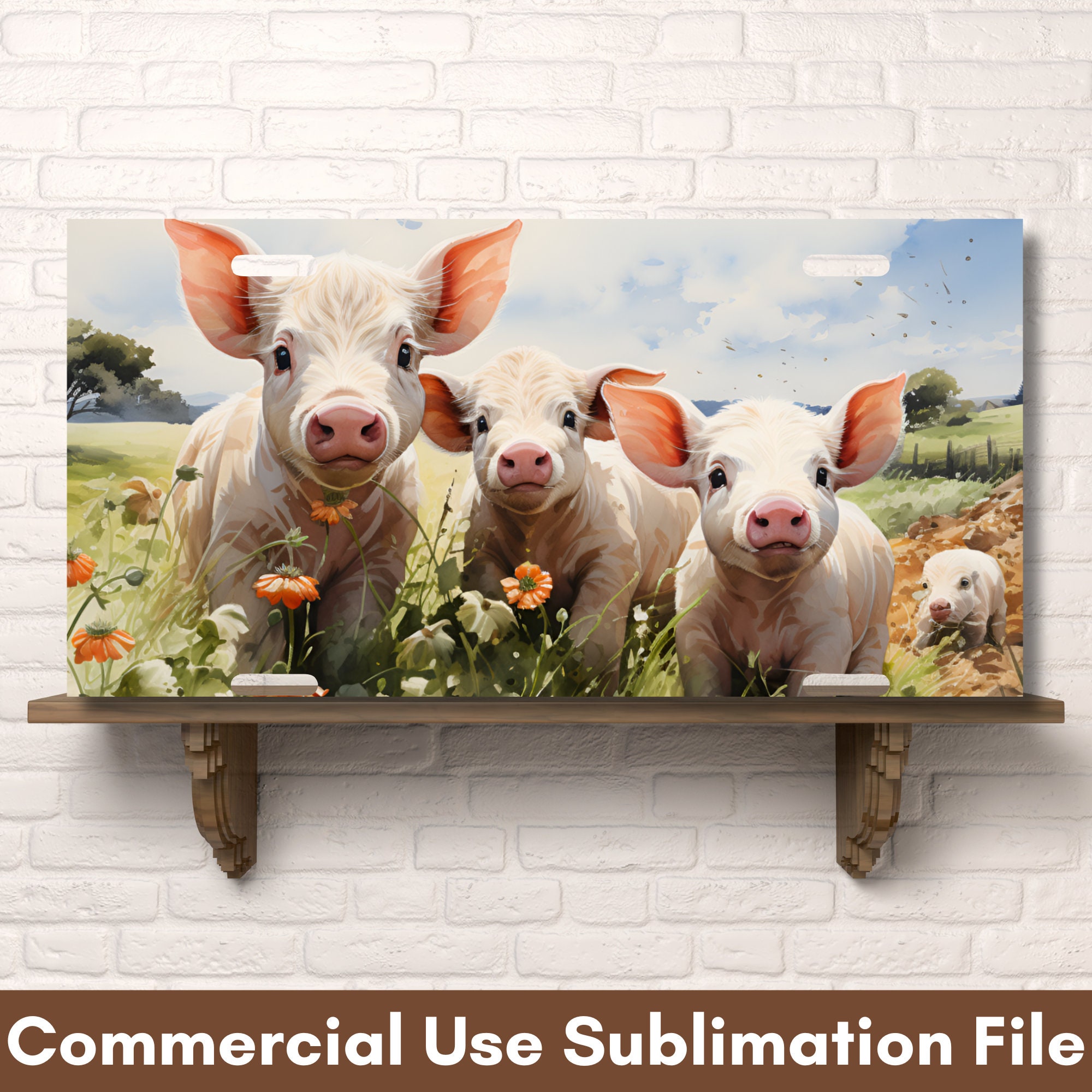Farm Animals PNG License Plate Sublimation Design, Instant Digital ...