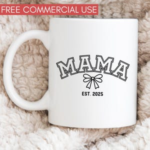 Mama Bow Varsity SVG File, Mother Day SVG, Mama Coquette Bow SVG, Soft ...