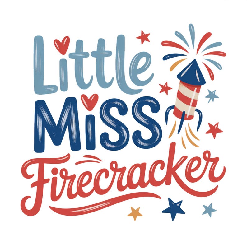 Little Miss Firecracker PNG, 4th July PNG Kids Toddler, Little Mister ...