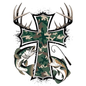 Camo Cross Fishing PNG, Christian Hunting PNG, Hunting PNG Designs ...