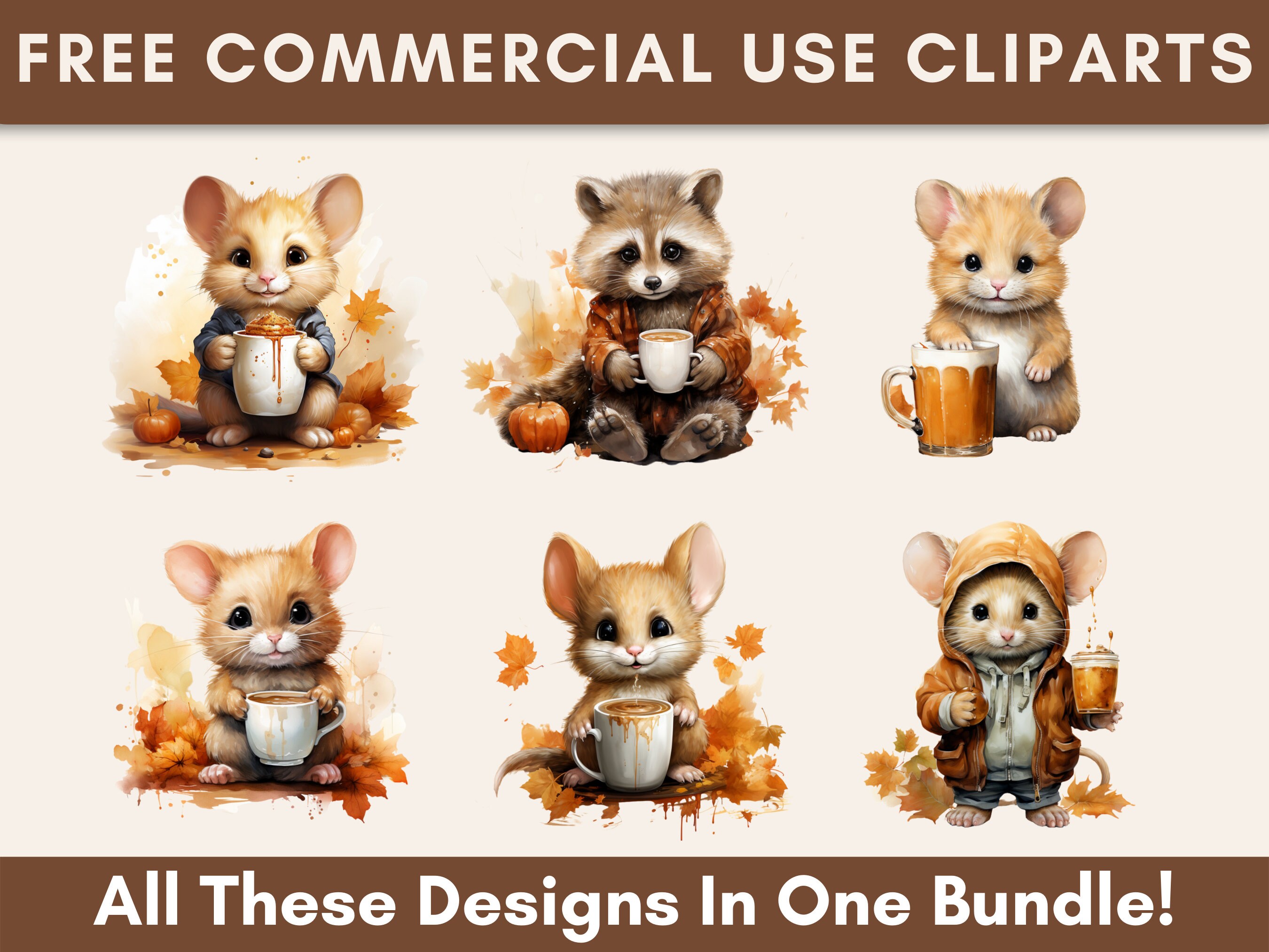 Cute Fall Clipart PNG Bundle, Fall PNG Bundle for Sublimation, Forest ...