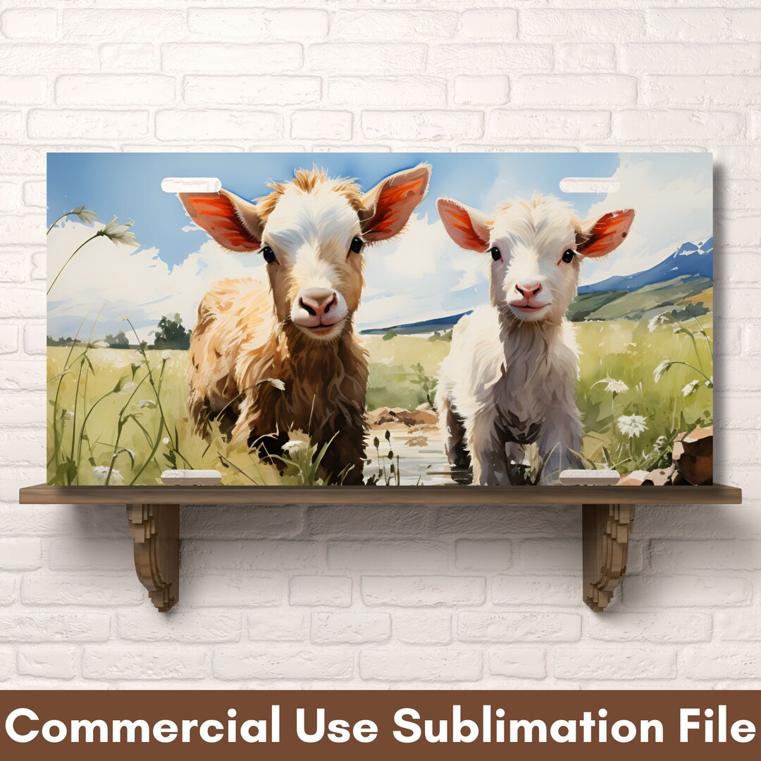 Farm Animals PNG License Plate Sublimation Design, Instant Digital ...