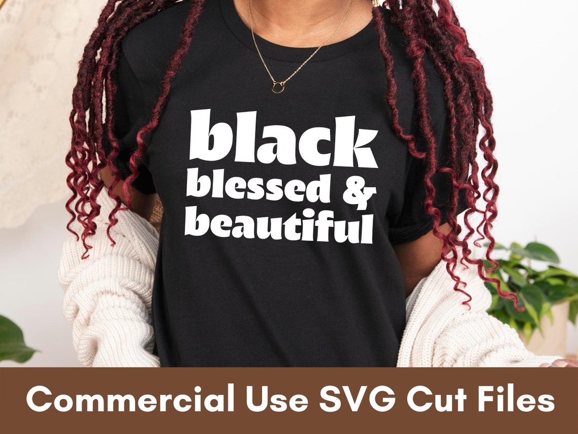 Black Blessed Beautiful SVG Afro Woman SVG Black Girl SVG - Etsy