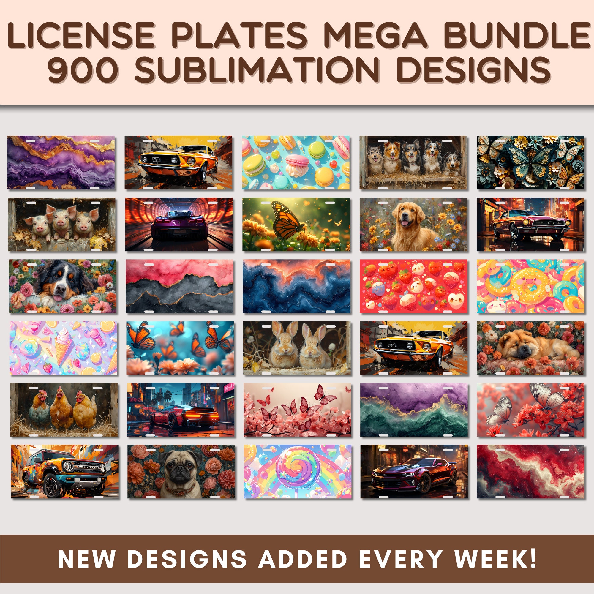 Mega Bundle License Plate Sublimation Designs Bundle, License Plate PNG ...