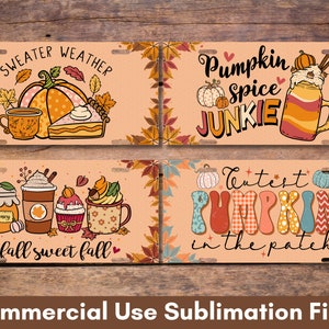Fall PNG Bundle License Plate Sublimation Designs, Fall PNG Sublimation ...