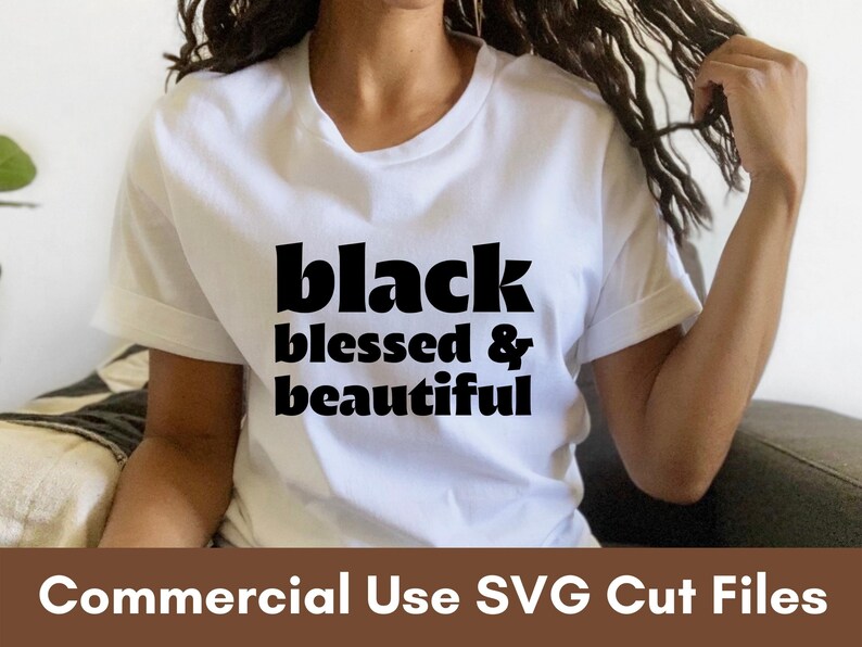 Black Blessed Beautiful SVG Afro Woman SVG Black Girl SVG - Etsy