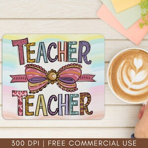 Groovy Teacher Mouse Pad PNG, Teacher PNG Sublimation Files, Teacher ...