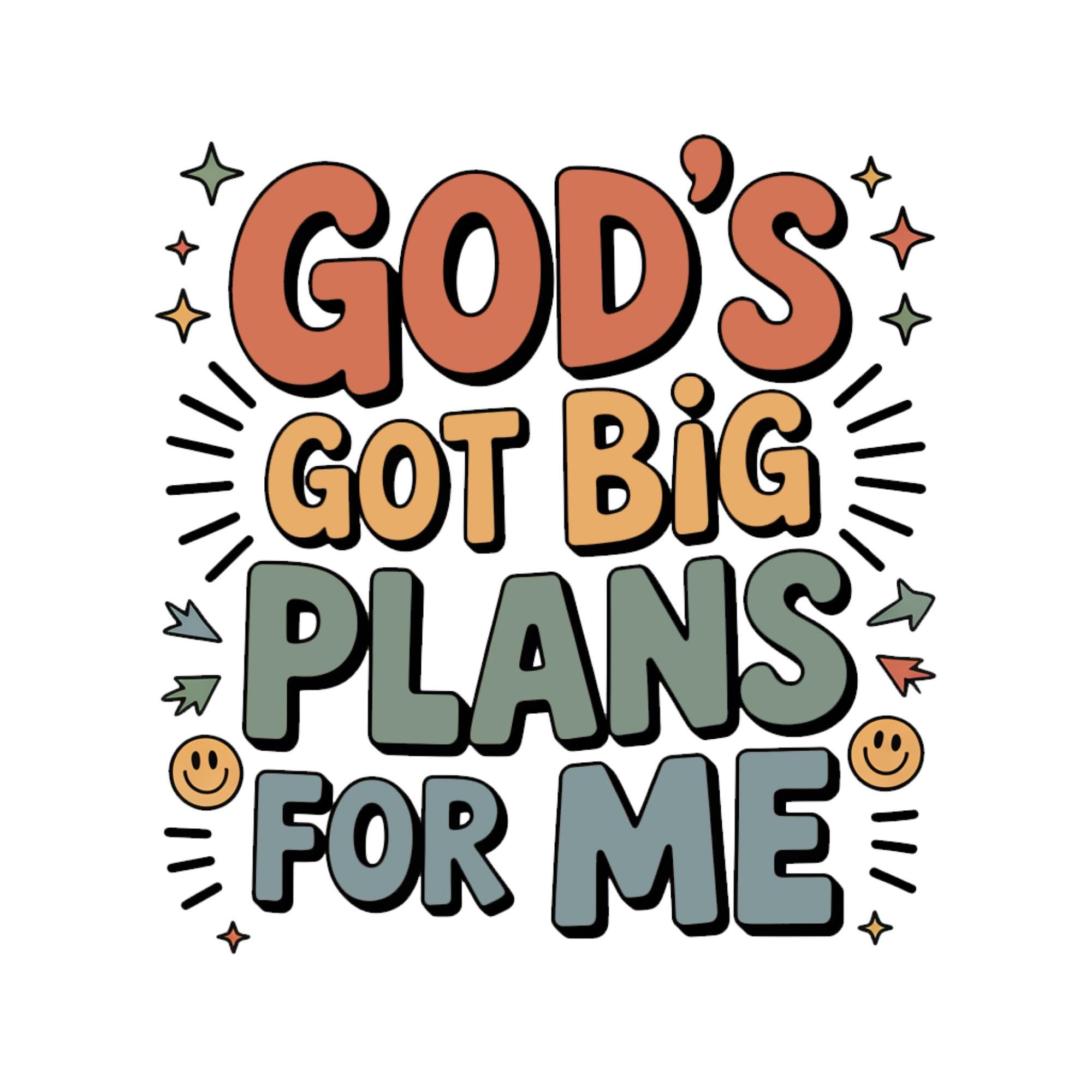 God's Got Big Plans Christian Kid PNG, Sublimation File, Little Boy ...